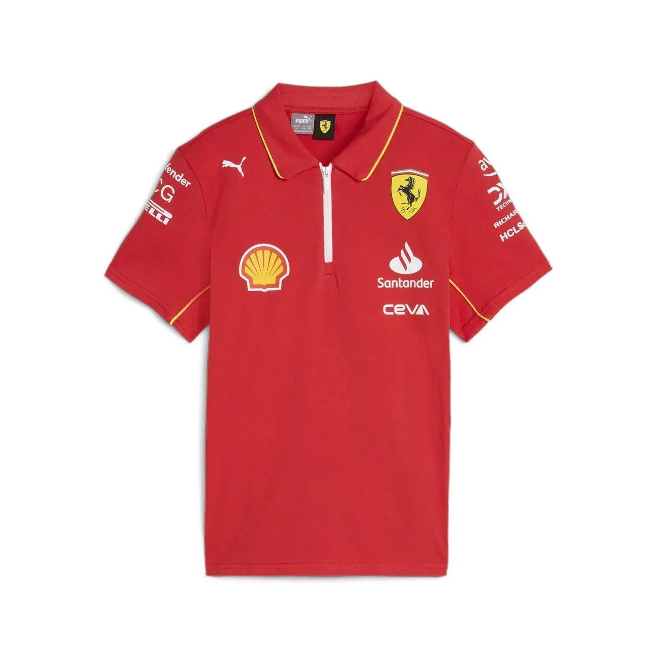 Polo-shirt Bambino Ragazzo Scuderia Ferrari F1 team Replica Sponsor 20 ...
