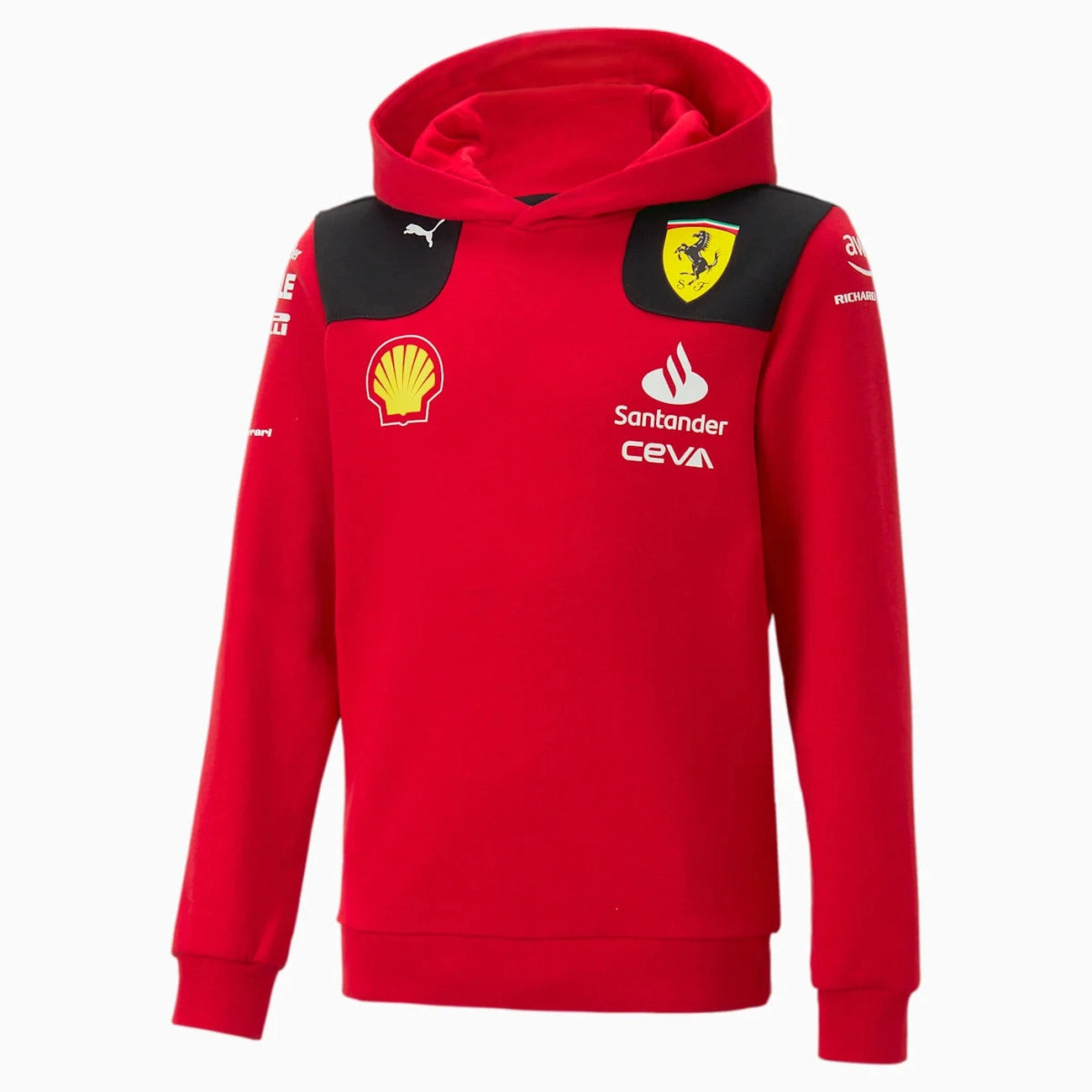 Felpa Hoodie Bambino Scuderia Ferrari f1 Team Sponsor 2023 Santander ...